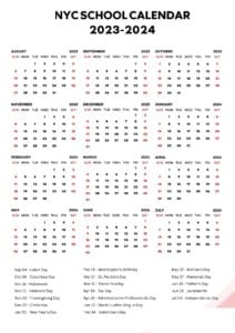 NYC School District Calendar 2024-2025 [Academic Year]