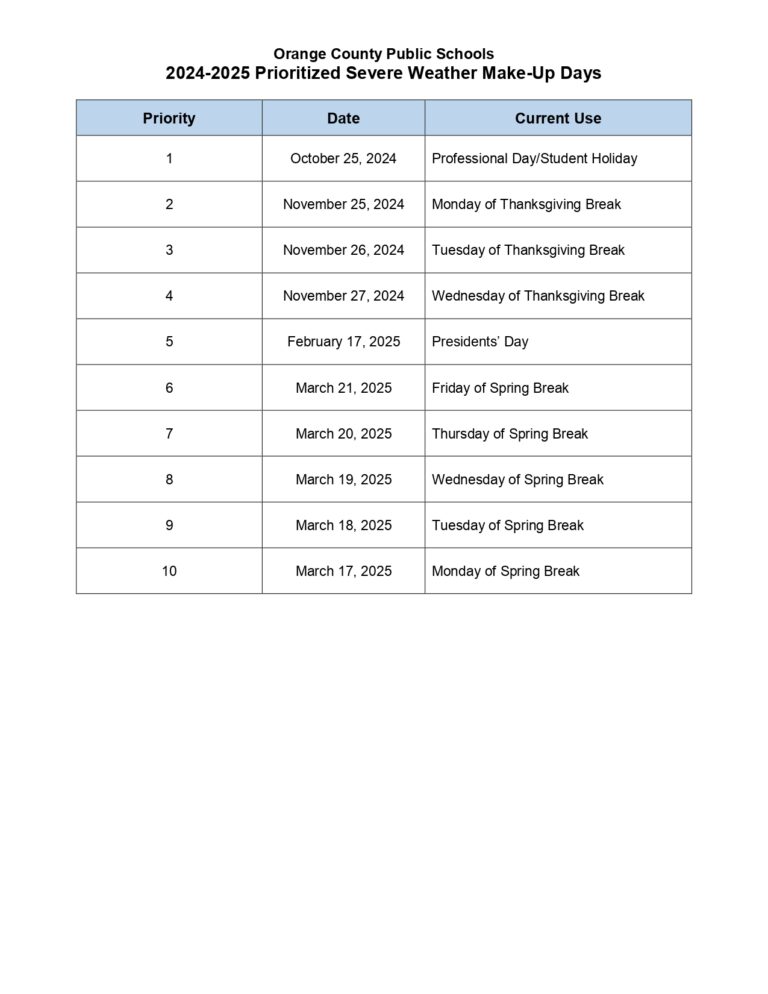 Orange County Public Schools Calendar 2025-2026 [Virginia]