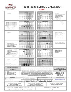 Davidson County Schools Calendar 2026-2027 [Yearly Calendar]