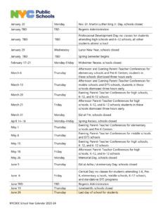 NYC School District Calendar 2024-2025 [Academic Year]
