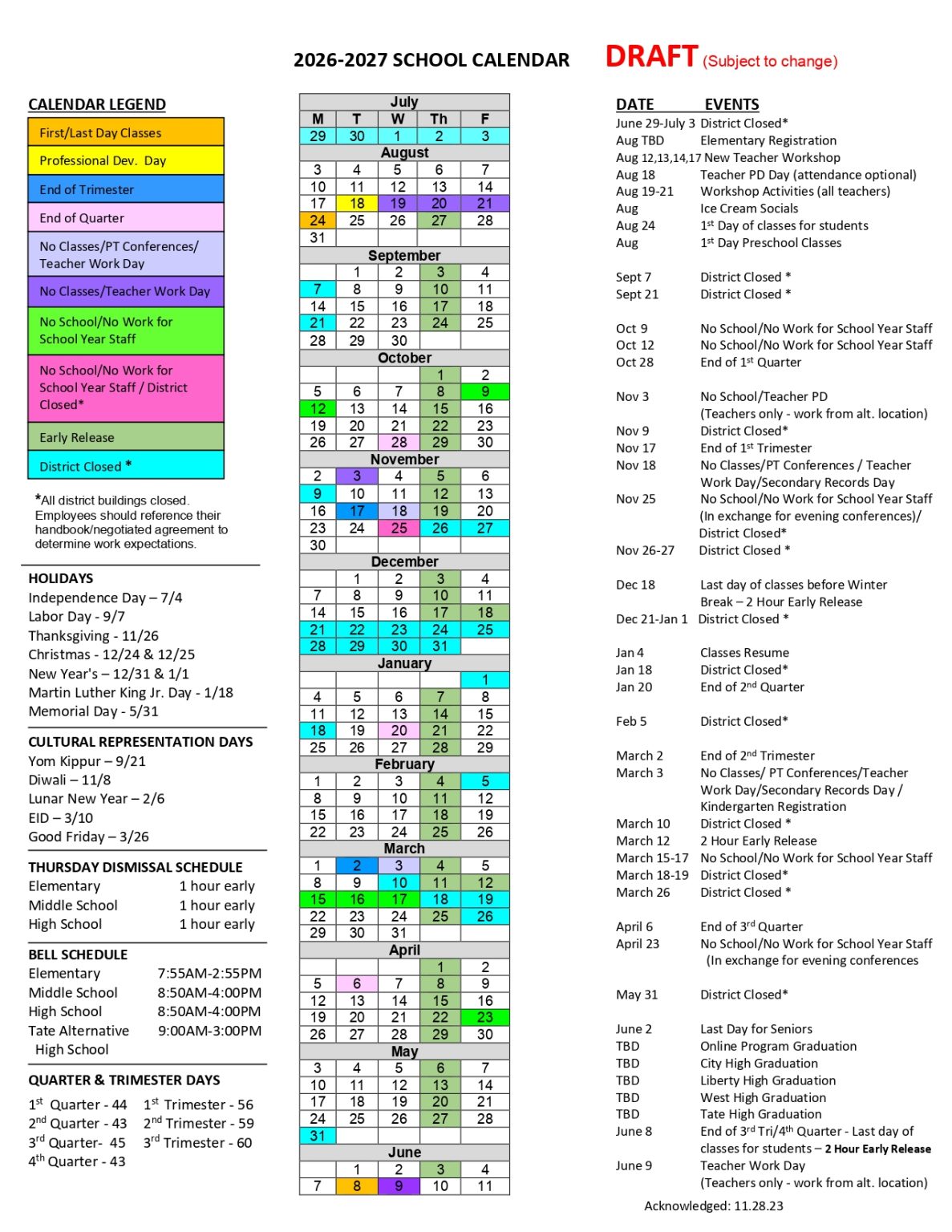NYC School Calendar 2026 - School District Calendar