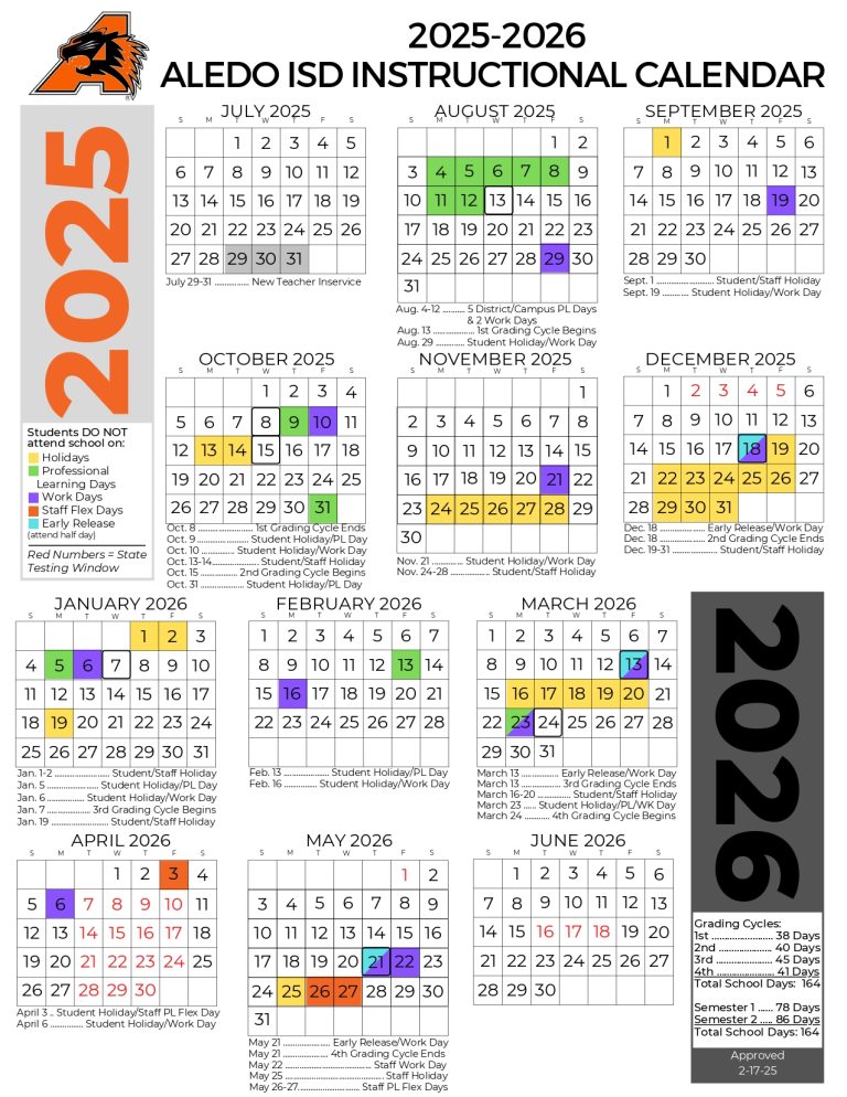 Aledo Independent School District Calendar 2026 - School District Calendar