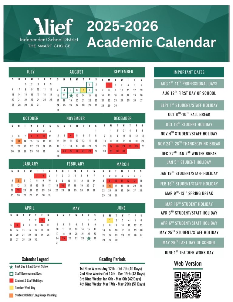 Alief Independent School District Calendar 2026 - School District Calendar
