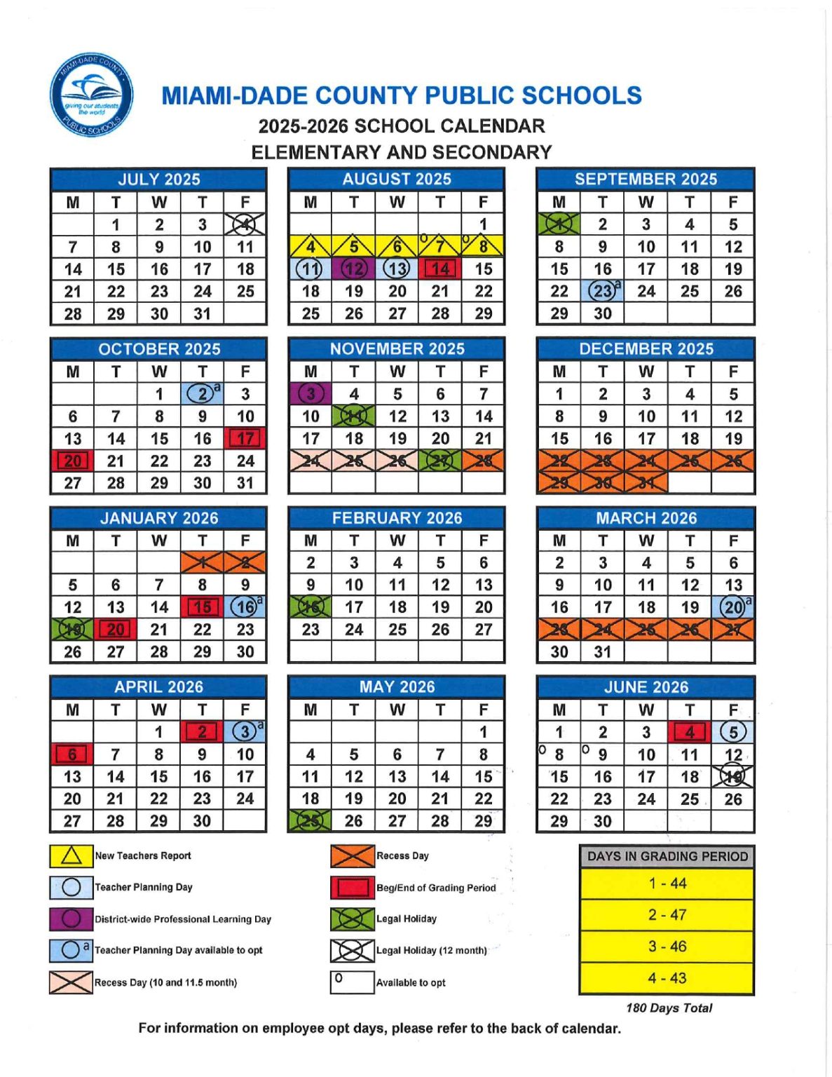 ️ Dade County School Calendar 2026-2027 [Public Schools]