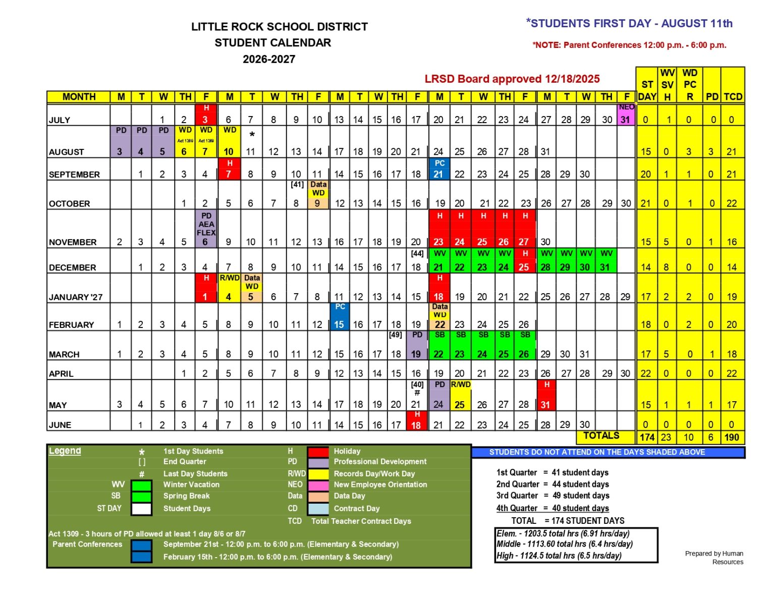 Little Rock School District Calendar 2026 - School District Calendar