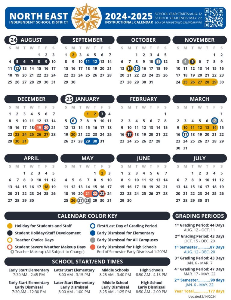 North East ISD Calendar 2024-2025 | North East Independent