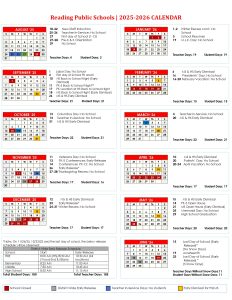 Reading Public Schools Calendar 2026-2027 [Community School]