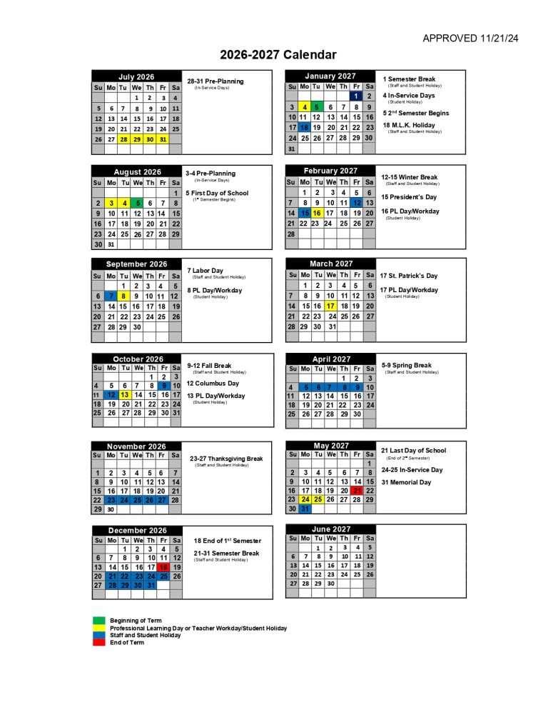 Bryan County Schools Calendar 2026-2027 [Academic Year]