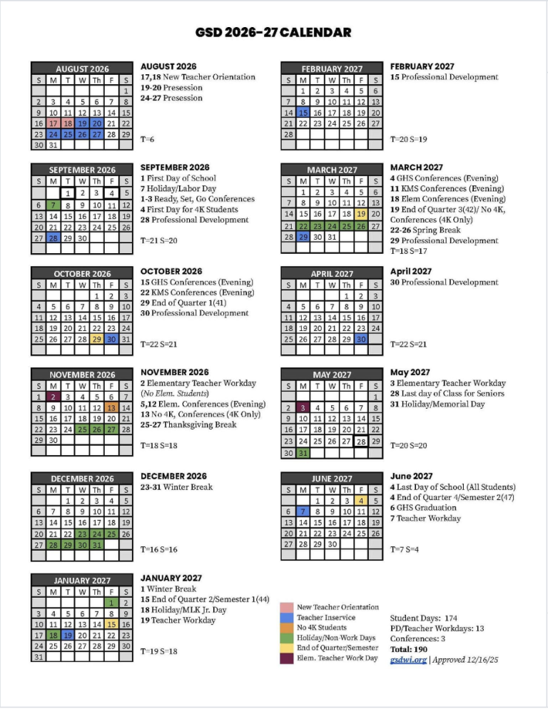 Brigham Young University Calendar 2026-2027 [PDF]